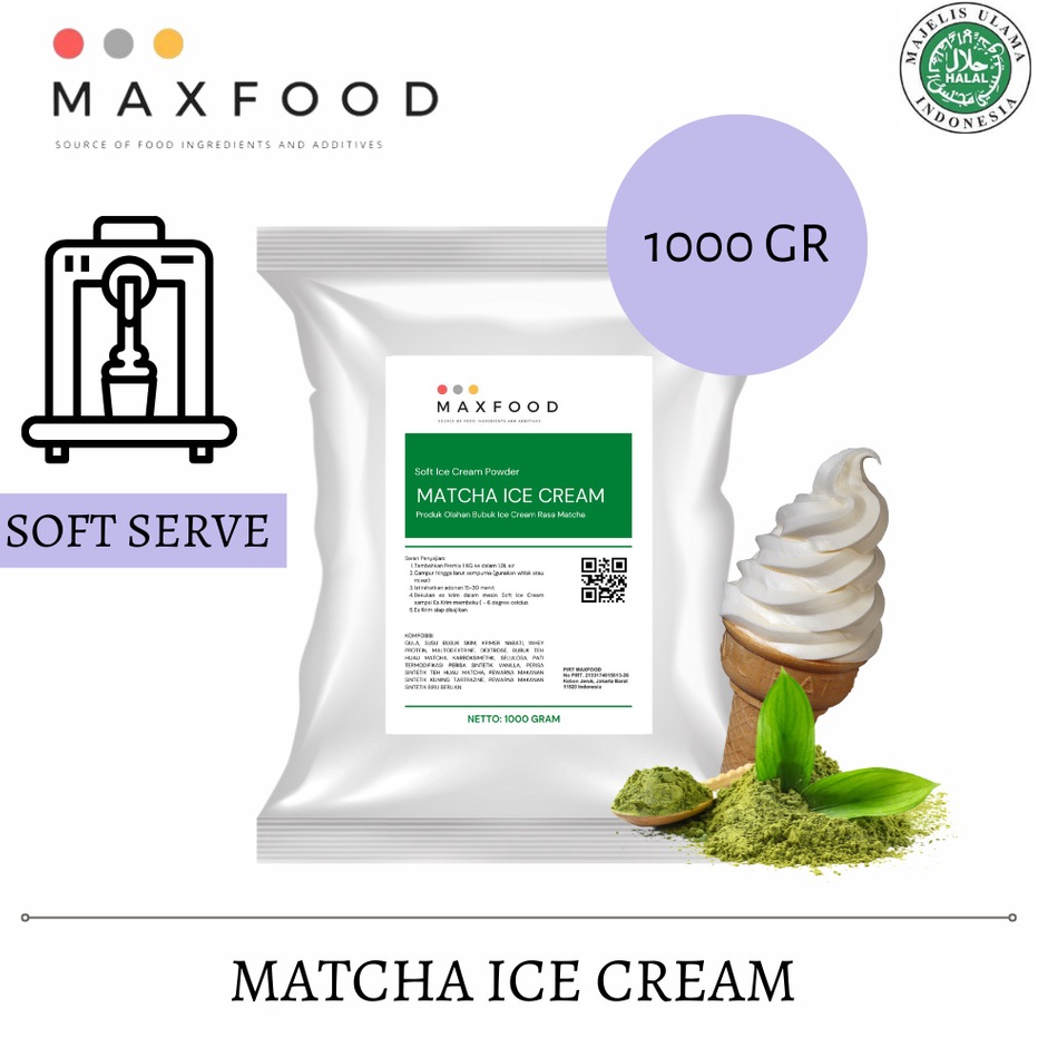 Jual TIPE OYM865 MAXFOOD - Soft Matcha Ice Cream Powder / Bubuk Es Krim ...