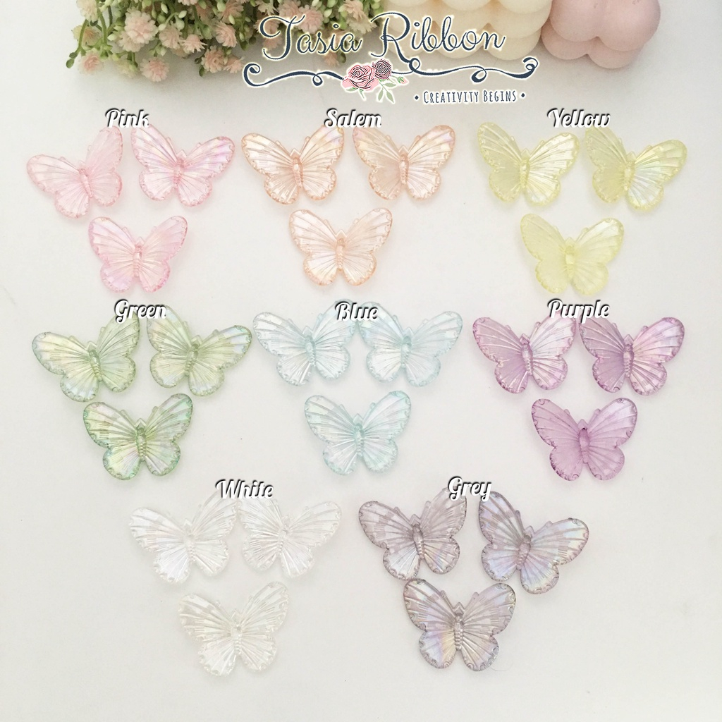 Jual Mote Manik Charm Kupu Transparan AB BIG[Mote 439] | Shopee Indonesia