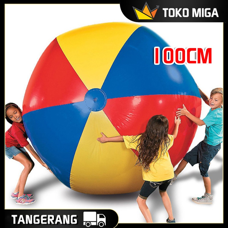 Jual Bola Pantai Jumbo Warna 100cm Bola Pantai Raksasa Tiup Jumbo PVC ...