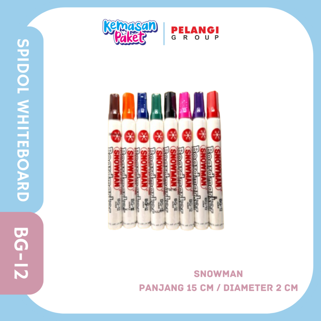 Jual SPIDOL WHITEBOARD BG-12 JAPAN SNOWMAN WARNA WARNI COKLAT-HIJAU ...