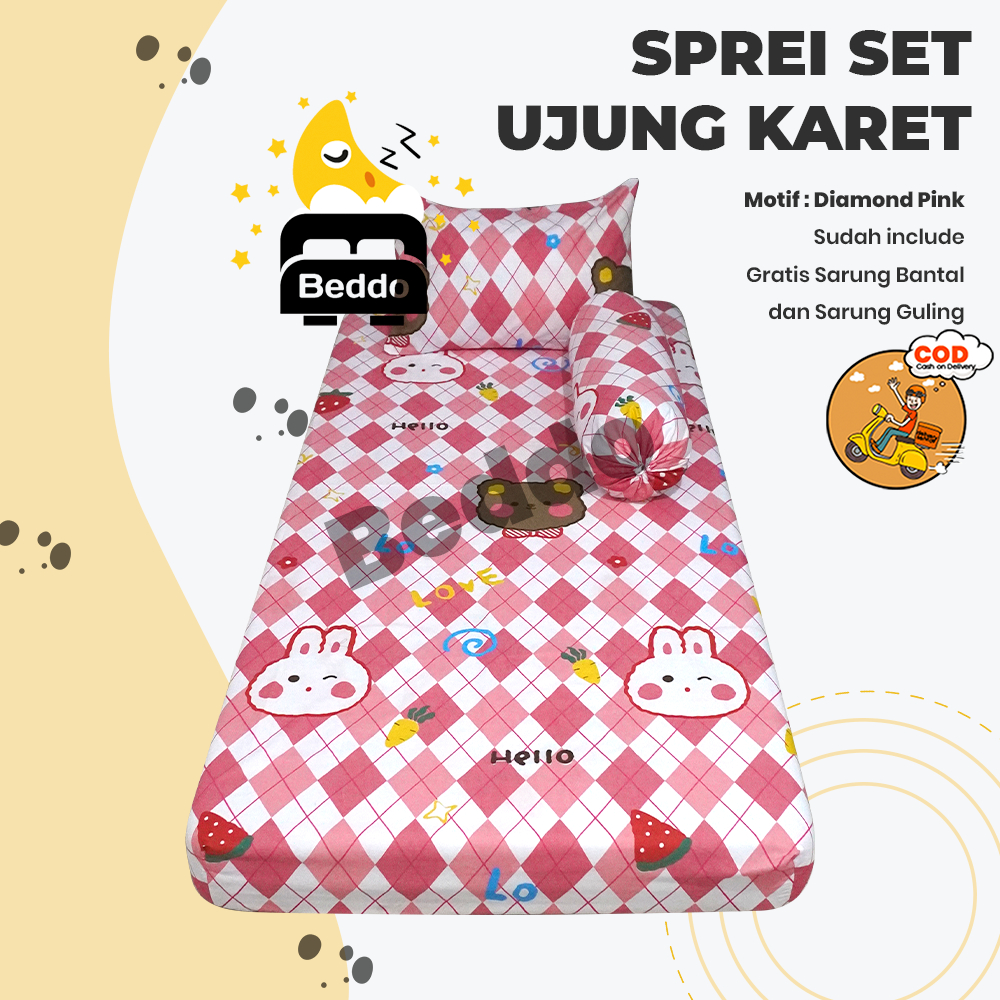 Jual Sprei Set Motif Kotak Hitam No.4 (90x200x15) | Seprai Kasur Busa ...