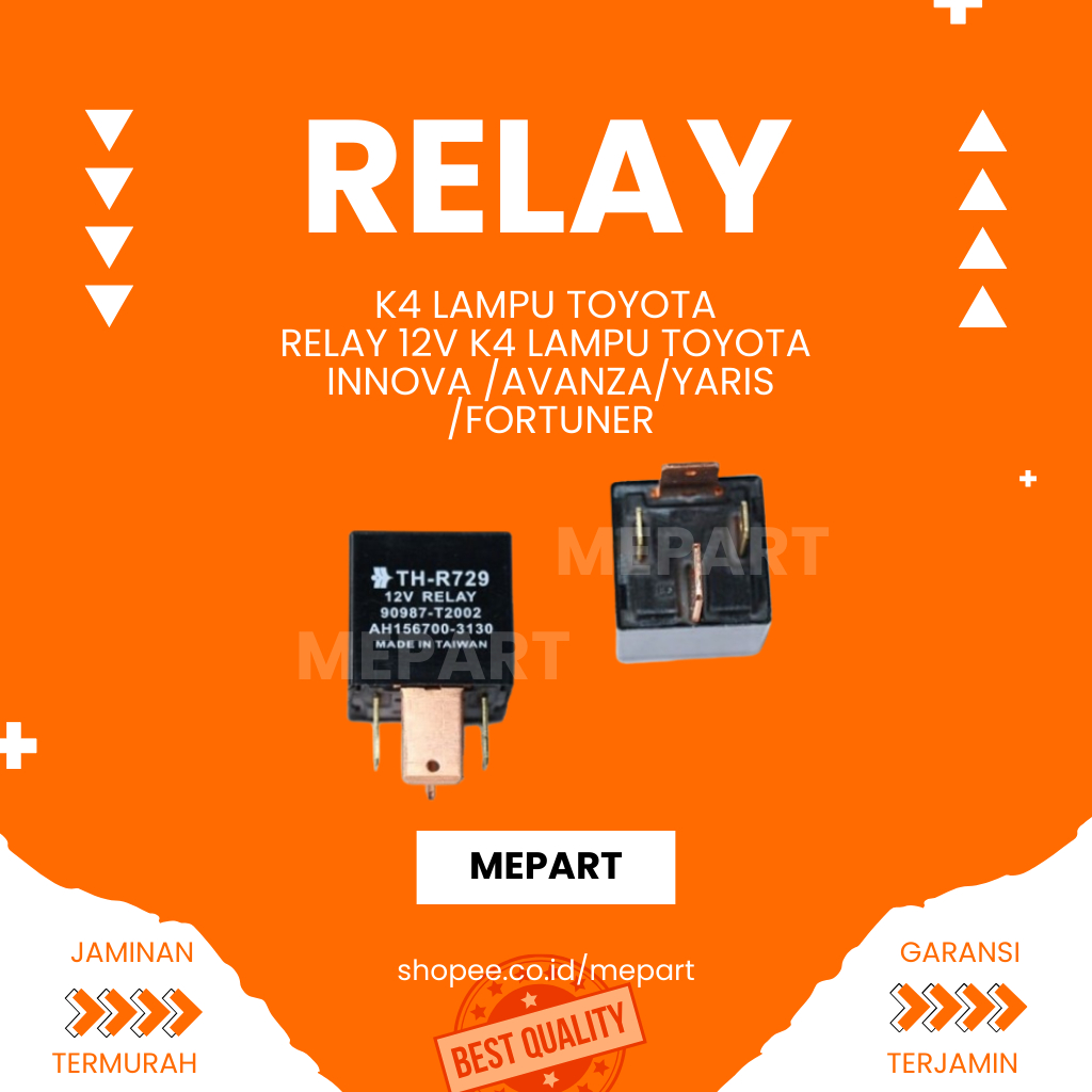 Jual RELAY 12V K4 LAMPU TOYOTA INNOVA /AVANZA/YARIS /FORTUNER | Shopee ...