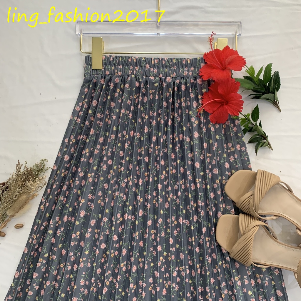 Jual ROK PLISKET WANITA KOREAN STYLE/ROK PLISKET PAYUNG MOTIF BUNGA ...