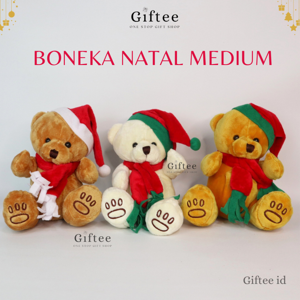 Jual BONEKA BEAR TELAPAK 15 CM TAPAK NATAL 20 CM TEDDY BEAR BERUANG ...