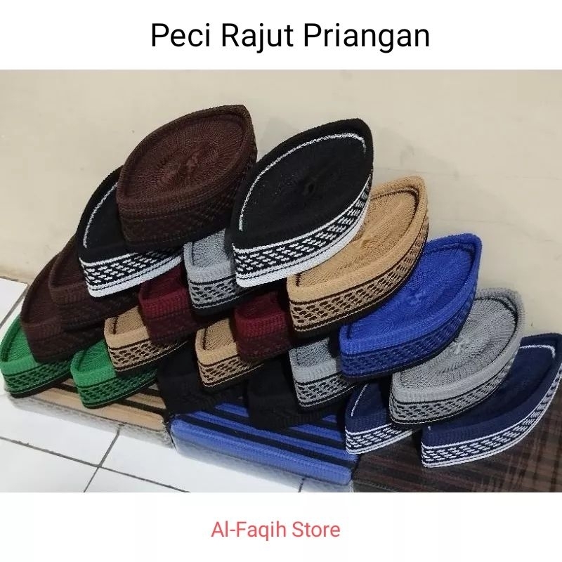 Jual Paket Satu Kodi (20 Pcs) Peci Rajut Priangan Dewasa Kopyah Parahiangan Souvenir Haji Umroh ...