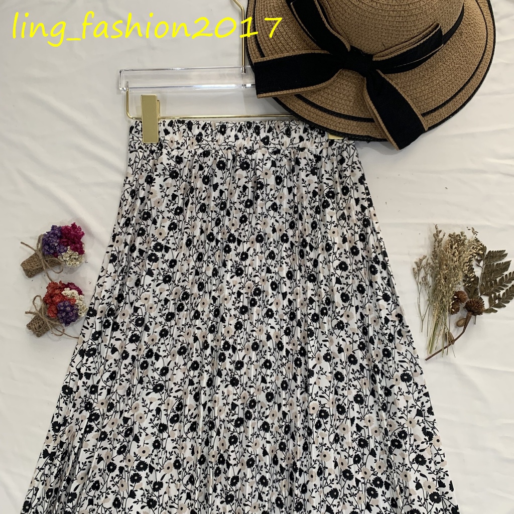 Jual ROK PLISKET WANITA KOREAN STYLE/ROK PLISKET PAYUNG MOTIF BUNGA ...