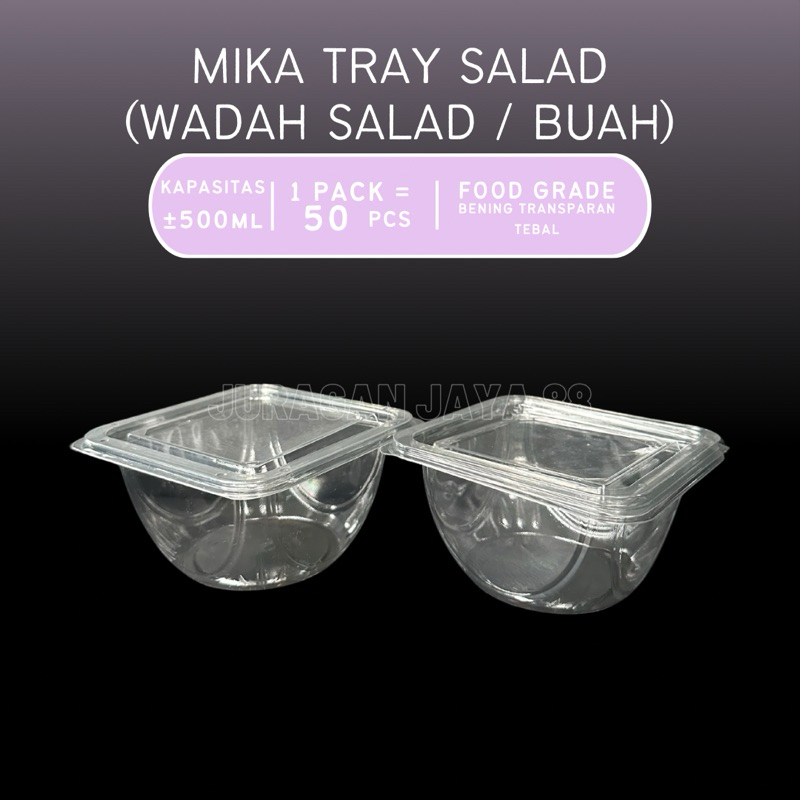 Jual (50 PCS) Mika Tray Salad Buah Sayur | Wadah Salad Bening | Food Grade Quality | Shopee ...