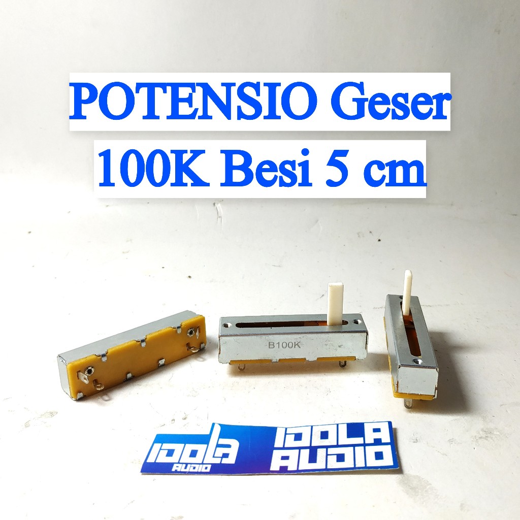 Jual POTENSIO Geser 100K Besi 5 cm | Potensiometer 100 K Geser Besi ...