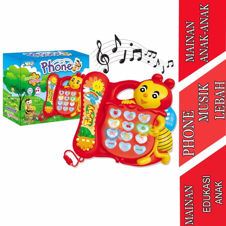 Jual Mainan Telepon Anak - Mainan Phone Musik Lebah - Mainan Edukasi ...