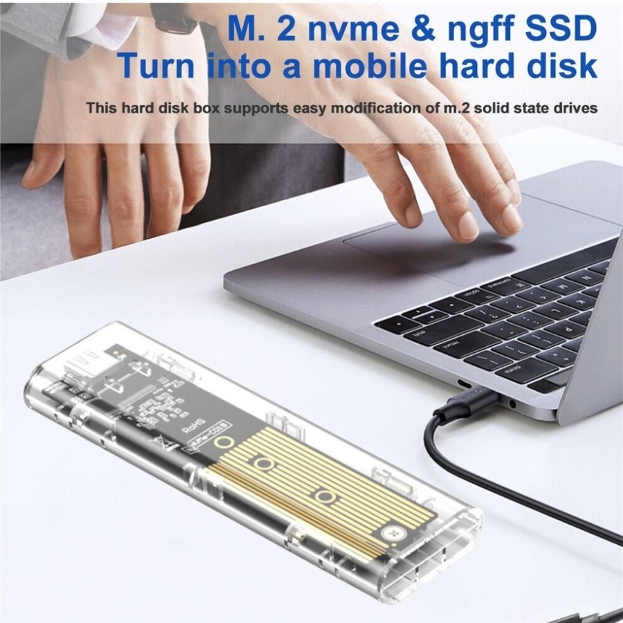 Jual Casing SSD type-c to nvme m5 transparan | Shopee Indonesia