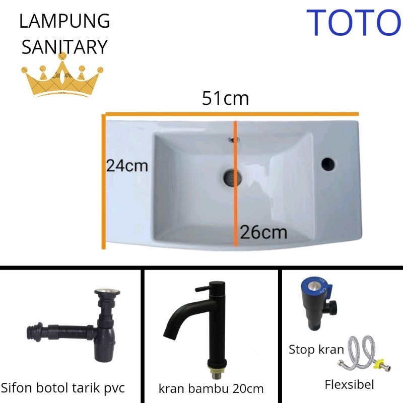 Jual WASTAFEL KOTAK TOTO LW 248 JT1 KOMPLIT SET | Shopee Indonesia