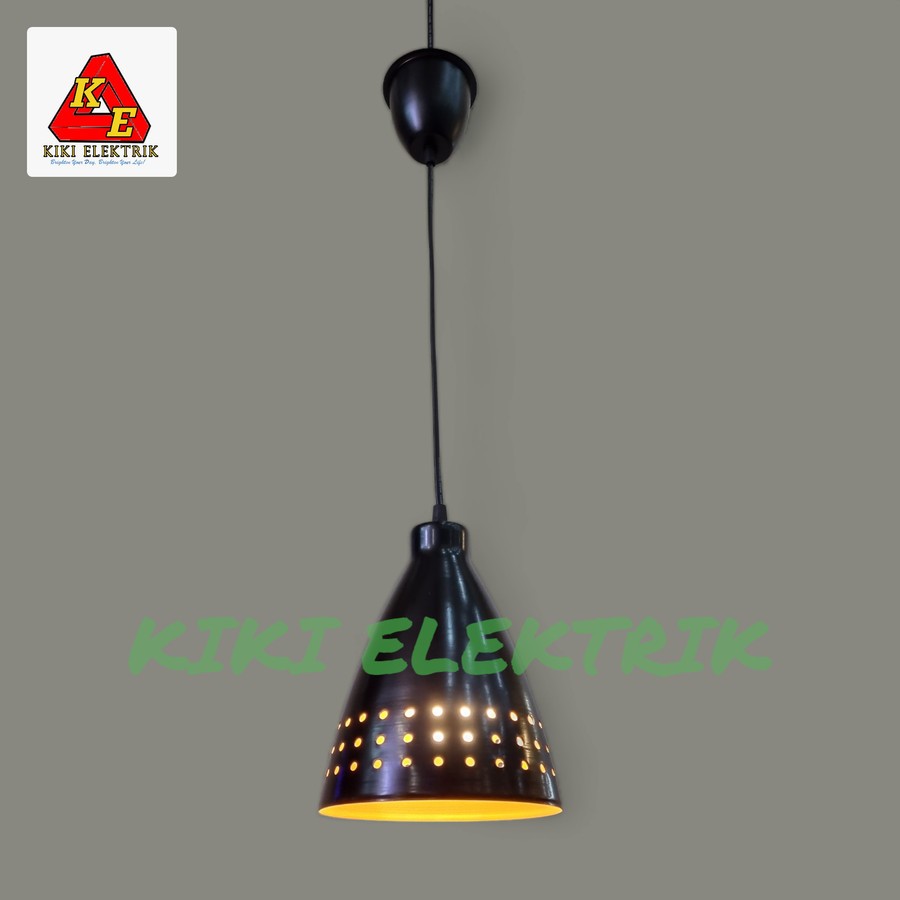 Jual Kap Lampu Gantung Hitam 16 cm + Fitting E27 Standard | Shopee Indonesia