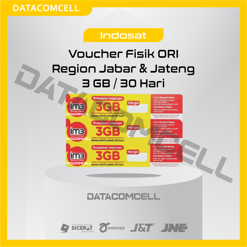 Jual VOUCHER IM3 INDOSAT ORI - 3GB 30HARI (4GB Zona) | Shopee Indonesia