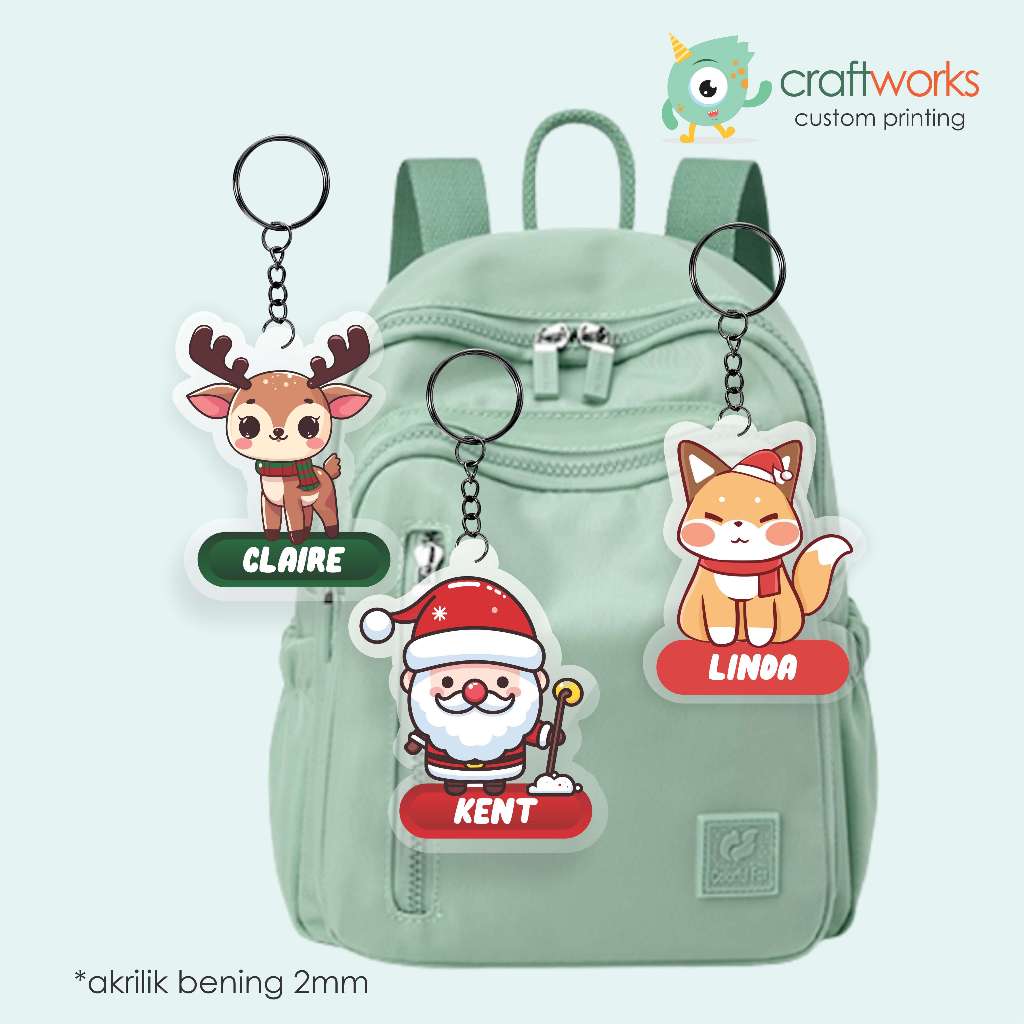 Jual CUSTOM KEYCHAIN CHRISTMAS AKRILIK / SOUVENIR GANTUNGAN KUNCI NATAL ...