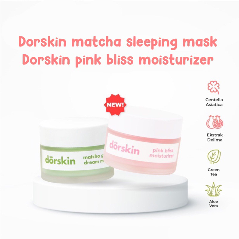 Jual Dorskin Matcha Glow Dream Mask Sleeping Mask Brightening Mask ...