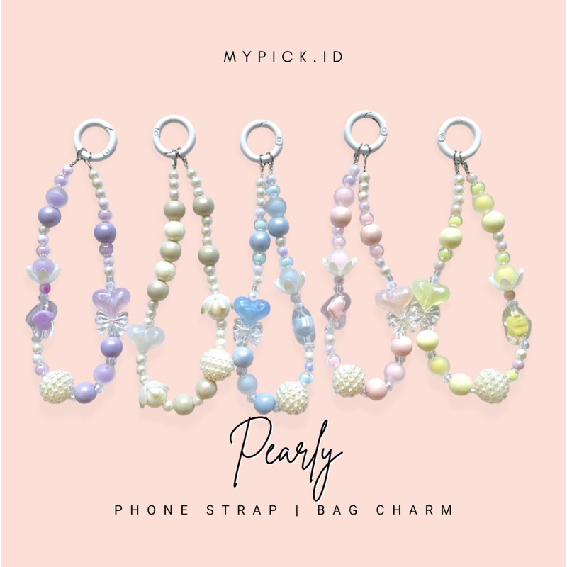 Jual PEARLY PHONE STRAP HP BAG CHARM GANTUNGAN KUNCI TAS HANDPHONE BEAD ...