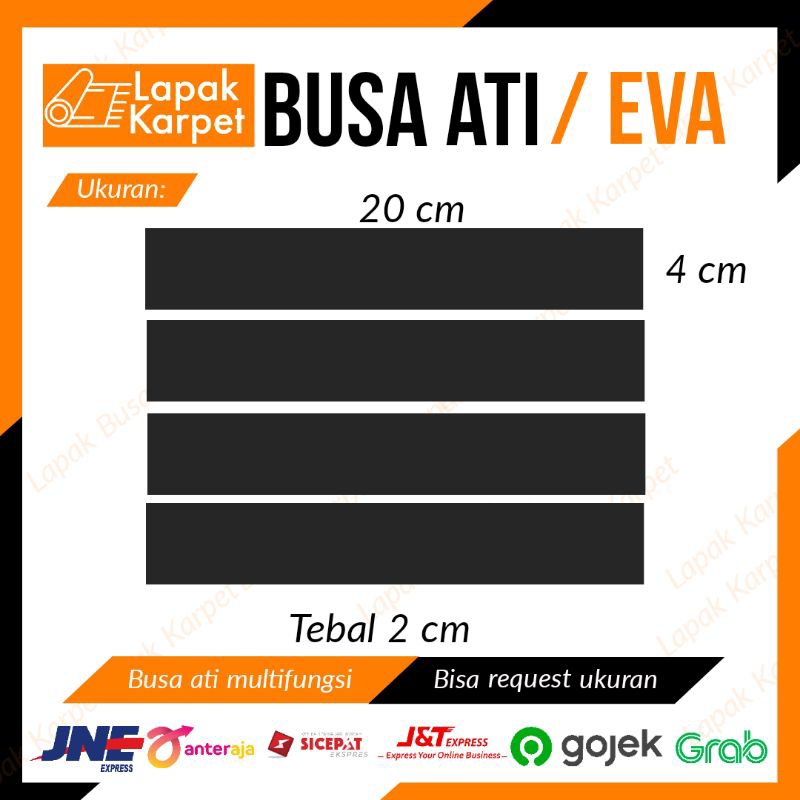 Jual Paket 4 busa eva tebal 2 cm / ukuran 20x4x2 cm busa ati tebal ...