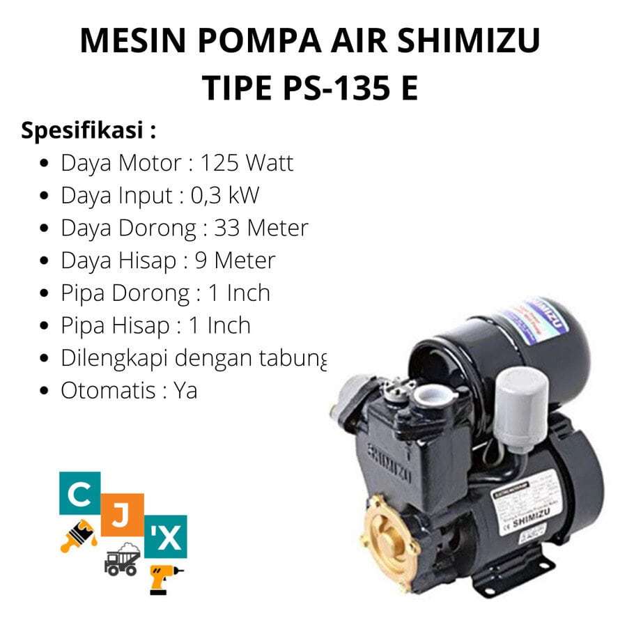 Jual Mesin Pompa Air Listrik Otomatis SHIMIZU PS-135 E | Shopee Indonesia