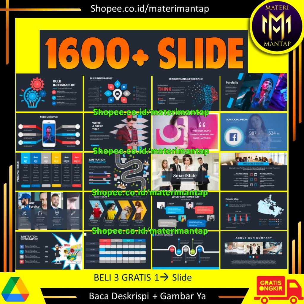 Jual 1600+ SMART SLIDE PRESENTASI PROFESIONAL Power Point Template ...
