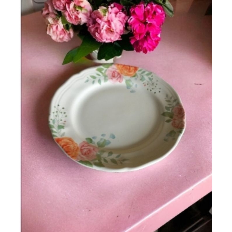Jual Piring keramik motif bunga Salad plate Piring kue Piring snack ...