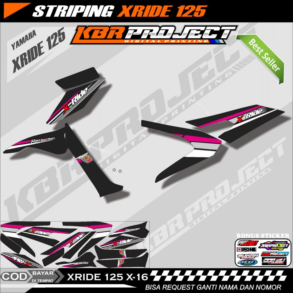 Jual X-RIDE 125 STIKER SRTIPING PREMIUM KEREN STIKER LIS VARIASI MOTOR ...