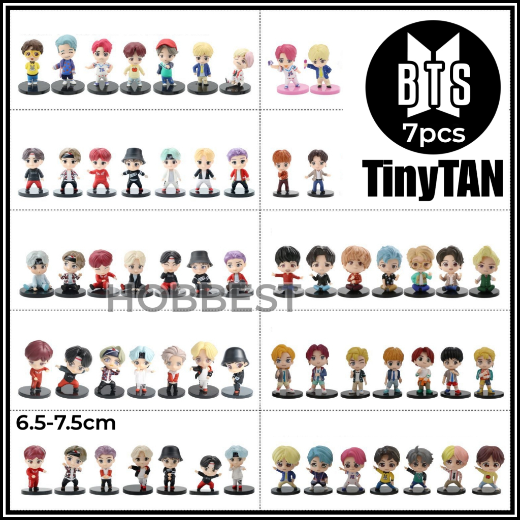 Jual Action Figure BTS BANGTAN BOYS isi 7 pcs - Miniatur Pajangan Topper Kue Mainan ARMY TinyTAN ...