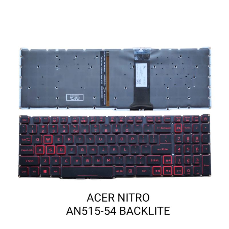 Jual Keyboard acer nitro 5 AN515-43 AN515-54 AN515-55 Red font backlite ...