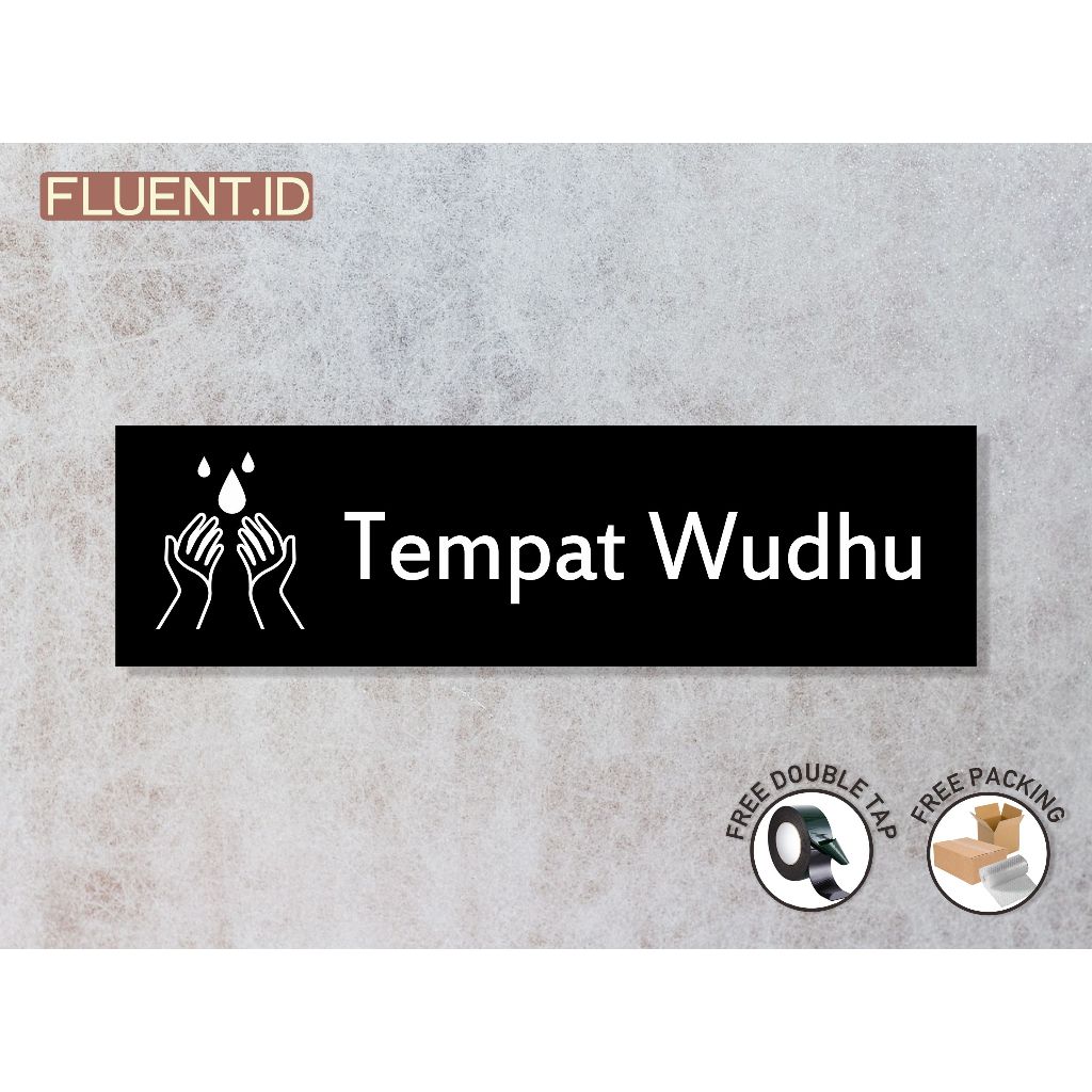 Jual Sign Tulisan Tempat Wudhu Akrilik | Signboard Tempat Wudhu ...