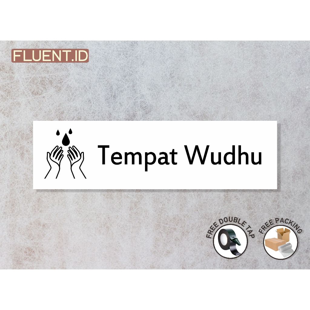 Jual Sign Tulisan Tempat Wudhu Akrilik | Signboard Tempat Wudhu ...