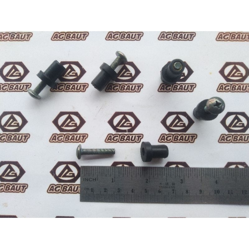 Jual Baut Dan Mur Karet Ganjal Visor Windshield Nmax - Baut Plastik ...