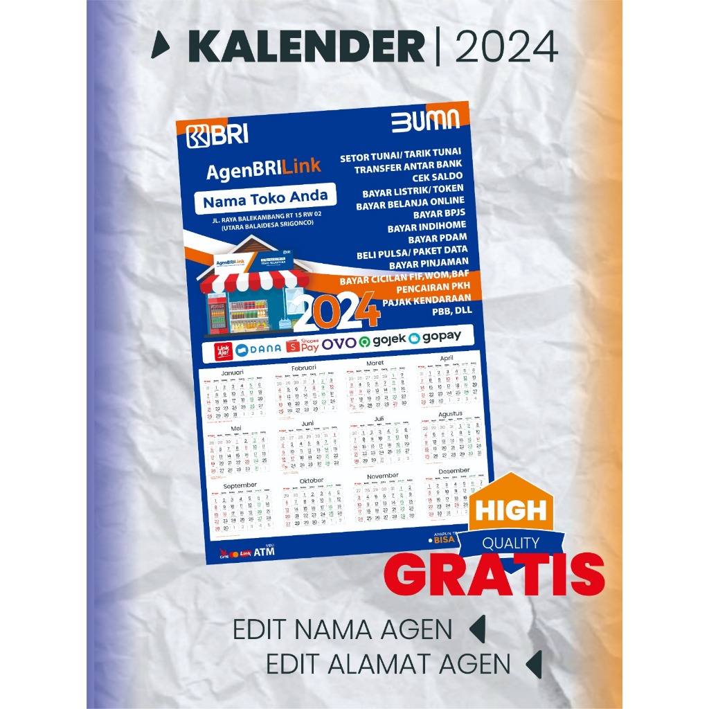 Jual KALENDER BRILINK /KALENDERDINDING | Shopee Indonesia