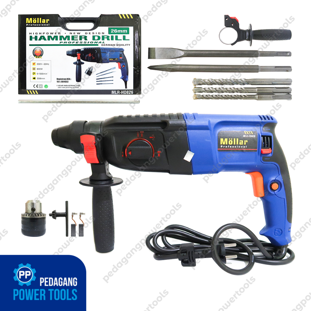 Jual MOLLAR HD826 MESIN BOR BOBOK BETON SDS PLUS ROTARY HAMMER DRILL 26 ...