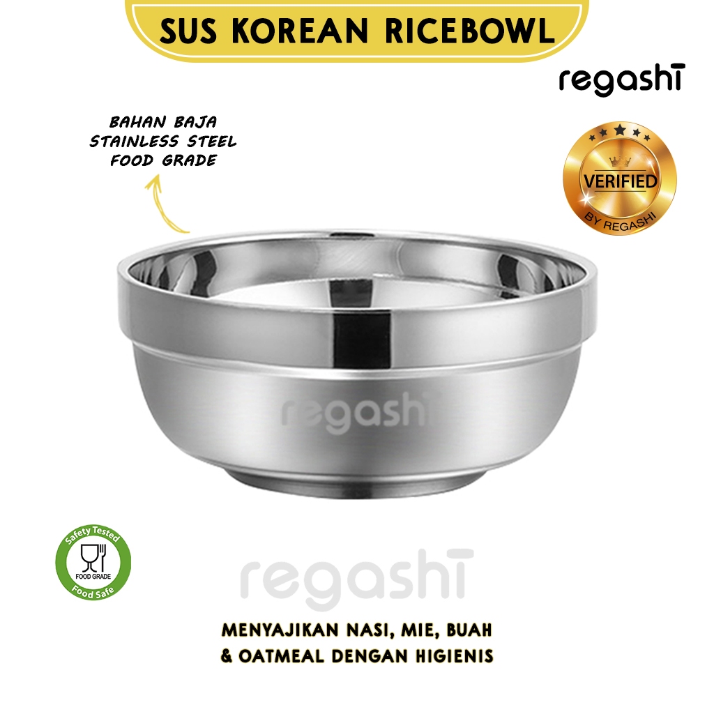 Jual Regashi Mangkok Nasi Stainless | Mangkok Nasi Anti Panas | SUS ...