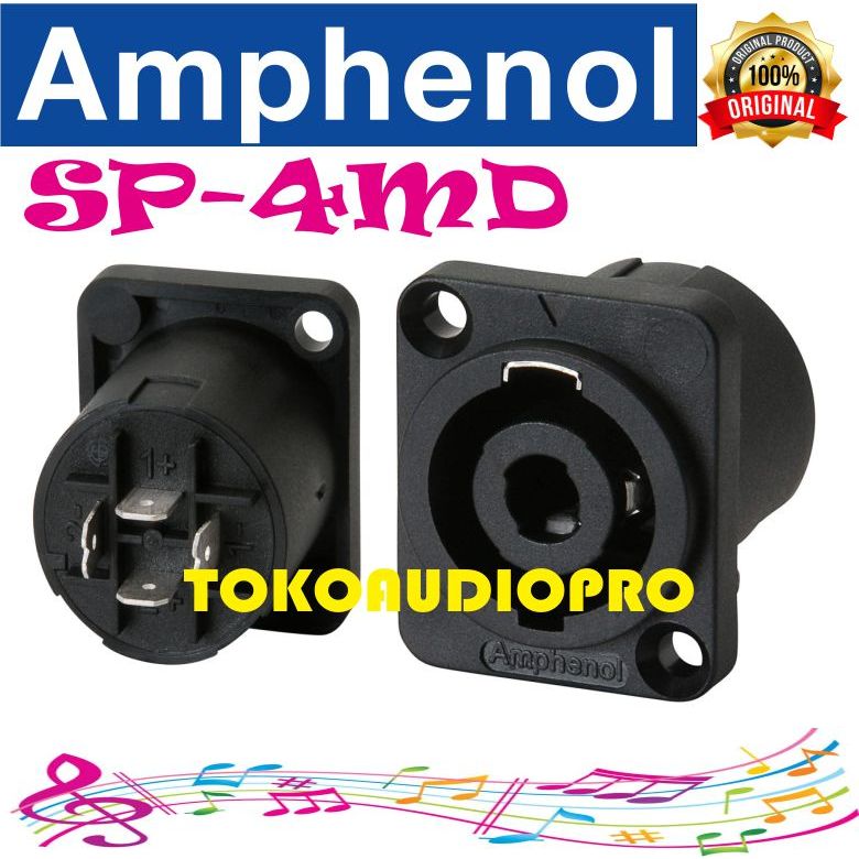 Jual Amphenol SP4MD Speaker Connector 4 Pole Chasis Speakon Tanam SP4 ...