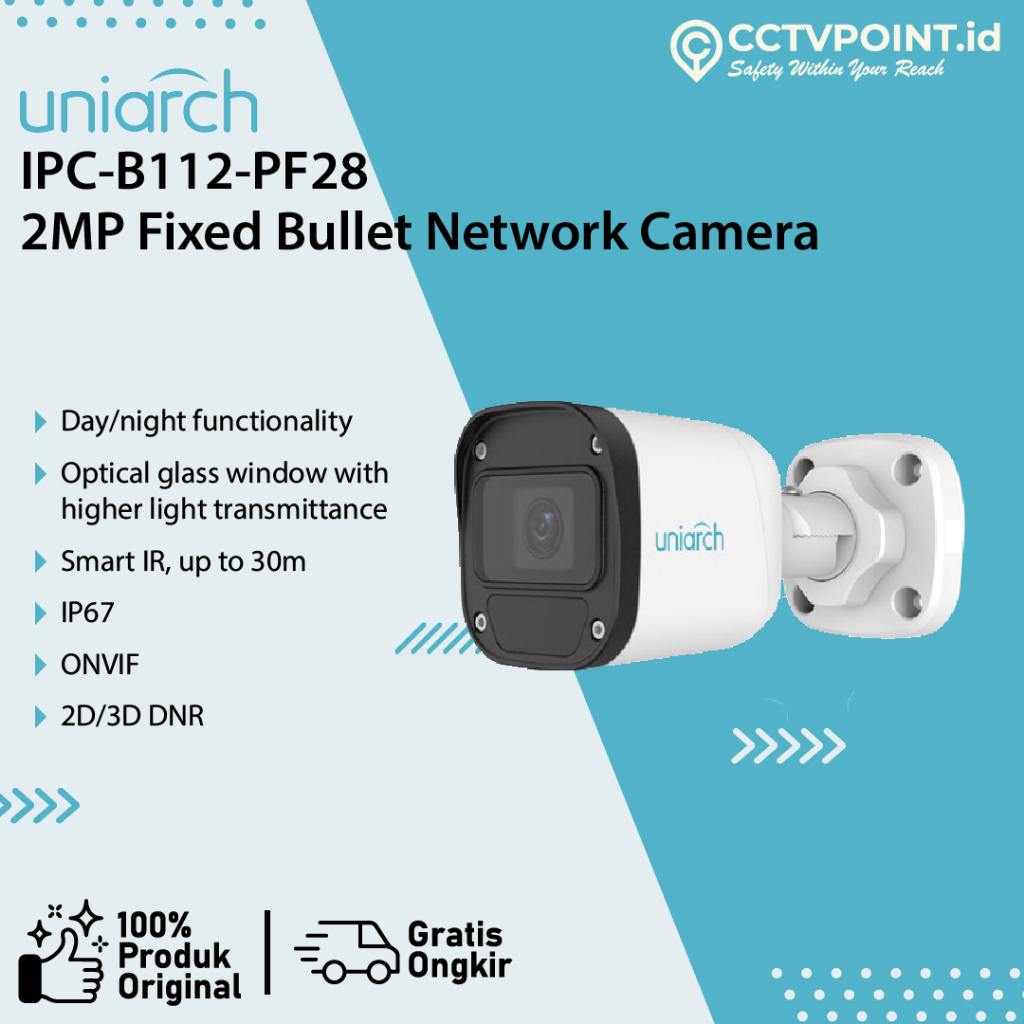 Jual UNIARCH IPC-B112-PF28 IPCAM 2MP OUTDOOR BULLET CAMERA | Shopee Indonesia