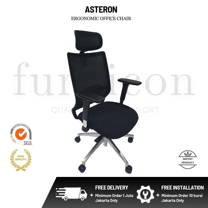 Jual Kursi Kantor Furnicon Ergonomis Asteron With Headrest / Kursi ...