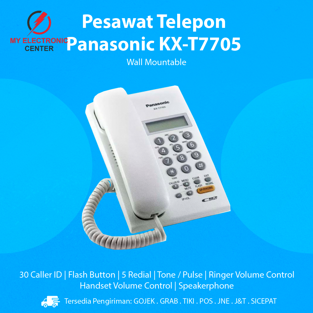 Jual Telepon Kabel Panasonic KX-T7705 Telepon Dinding Rumah Kantor Bank ...