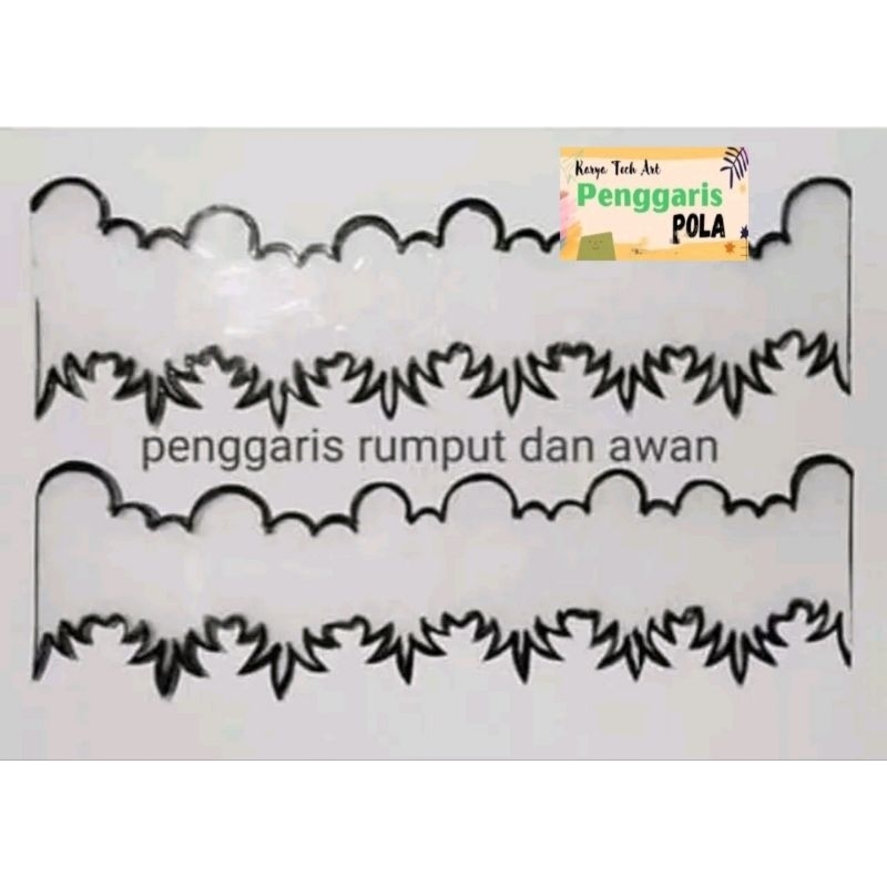 Jual PENGGARIS POLA RUMPUT DAN AWAN Ukuran kertas A4 (CT) | Shopee ...