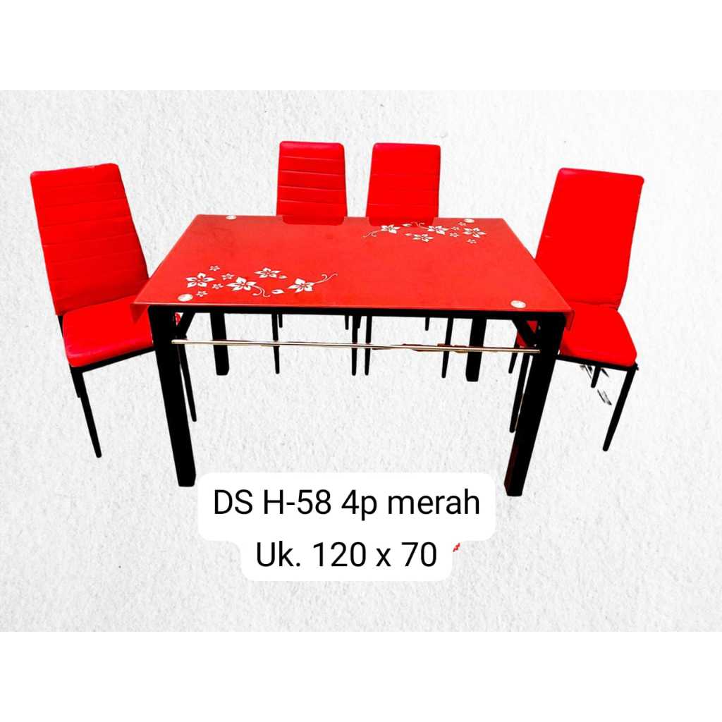 Jual MEJA MAKAN IMPORT 4 KURSI MINIMALIS / MEJA MAKAN KACA IMPORT KAKI ...