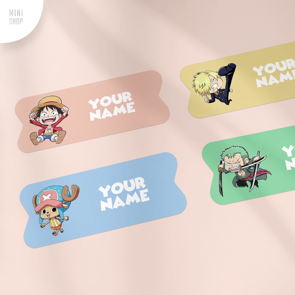 Jual Stiker Nama Custom Waterproof One Piece ( Luffy Zoro Tony Chopper ...