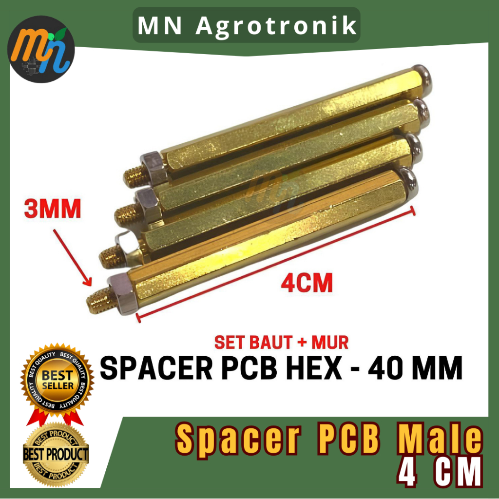 Jual SPACER|SPICER|SPISER|BAUT|DUDUKAN PCB MALE 0,5CM - 5CM GOLD ...