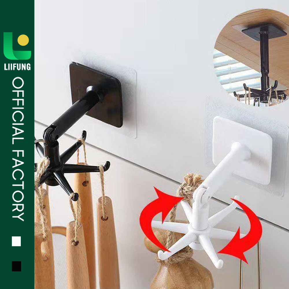 Jual GANTUNGAN TEMPEL DINDING TEMBOK HOOK 6 KAIT 360 DERAJAT HOOK PUTAR ...