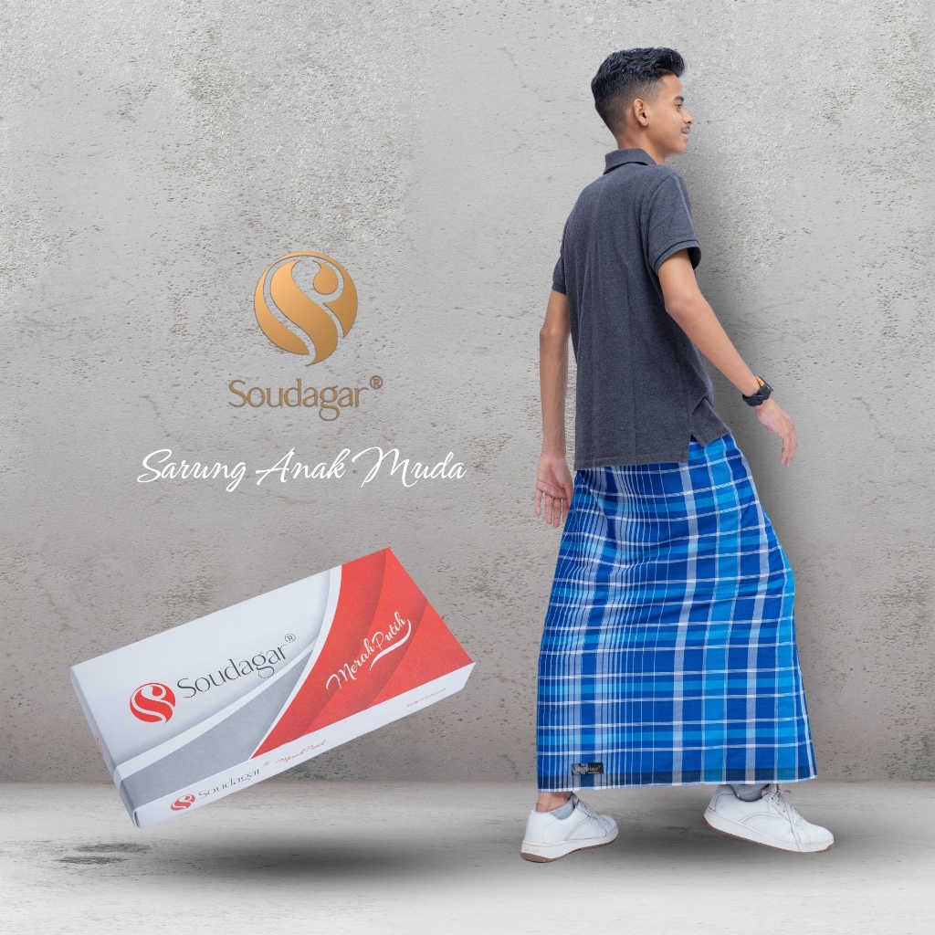 Jual Soudagar Sarung Merah Putih Motif Kotak - Biru | Shopee Indonesia
