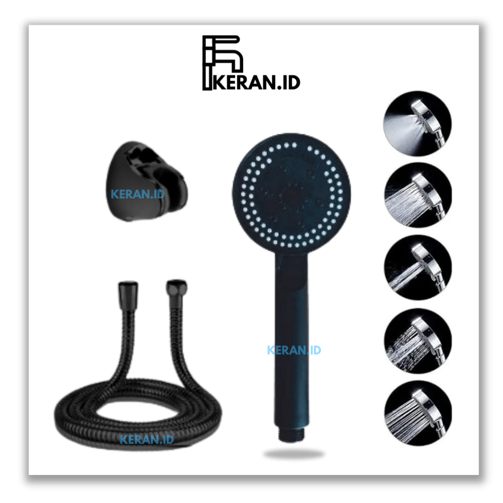 Jual [KERAN.ID] Shower Mandi 1 Set / 5 Mode Shower Head Simple / Hand ...