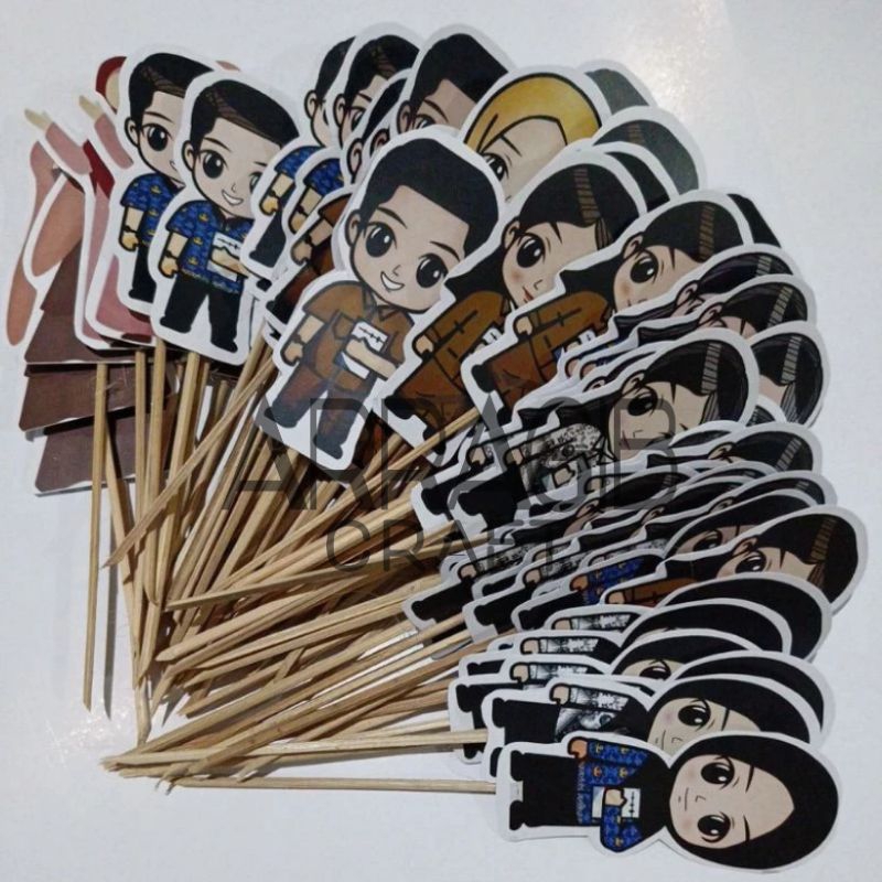 Jual TOPPER GURU Topper Buket Guru kartun guru animasi guru (READY ...