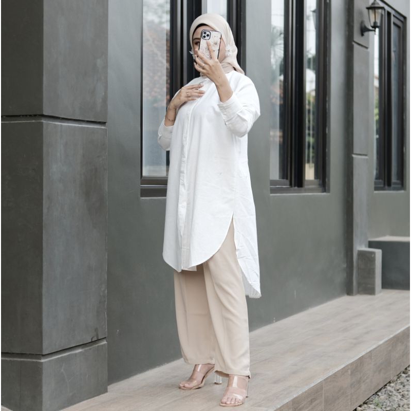 Jual KEMEJA LONG TUNIK COTTON LINEN - KEMEJA LINEN OVERSIZED | Shopee ...