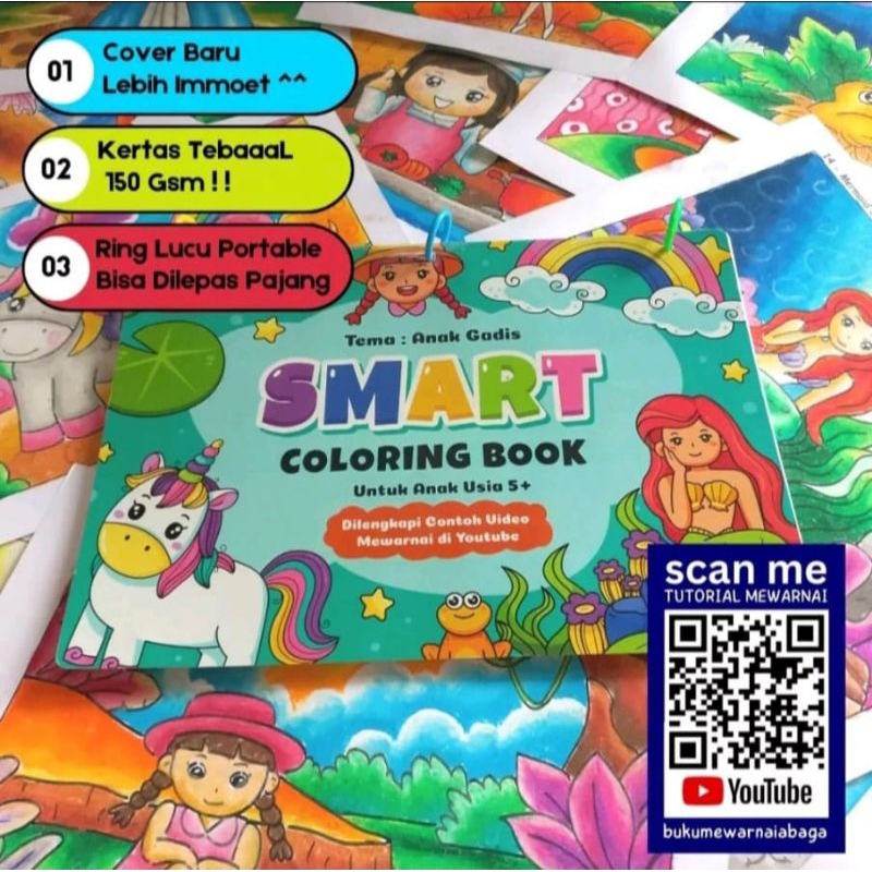 Jual Buku Mewarnai Anak Tema Gadis / Buku Mewarnai / Smart Coloring ...