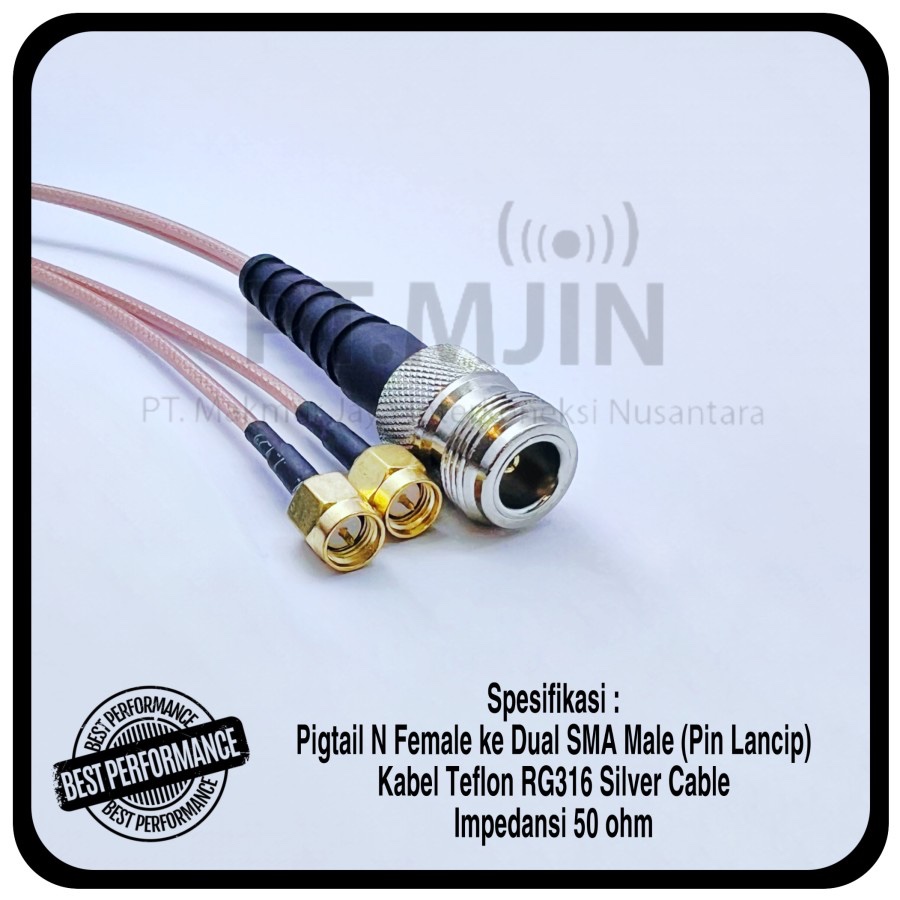 Jual Kabel Pigtail Rg316 Dual SMA male ke N female Panjang 30Cm | Shopee Indonesia