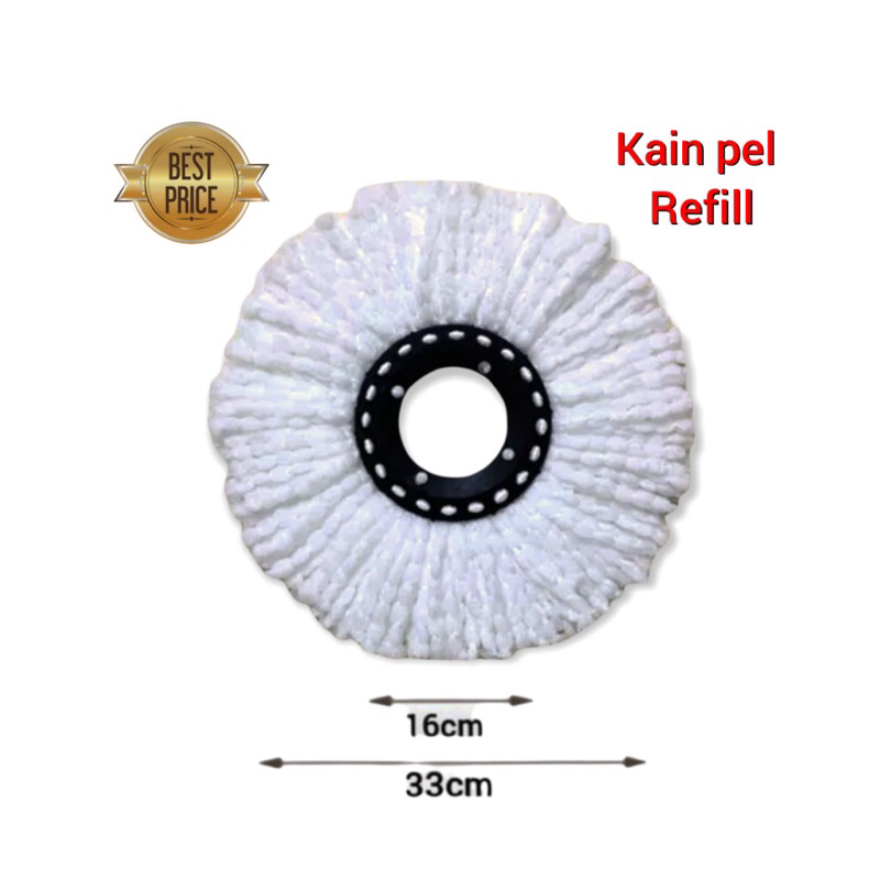 Jual Refill Kain Pel Spin Mop Putar Otomatis Pengepel Lantai Stainless ...