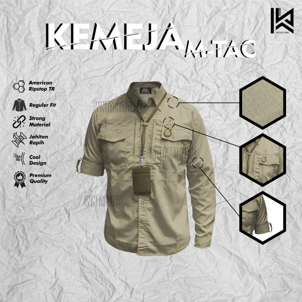 Jual Kemeja Lapangan M-Tac Lengan Panjang Original Premium Bahan ...
